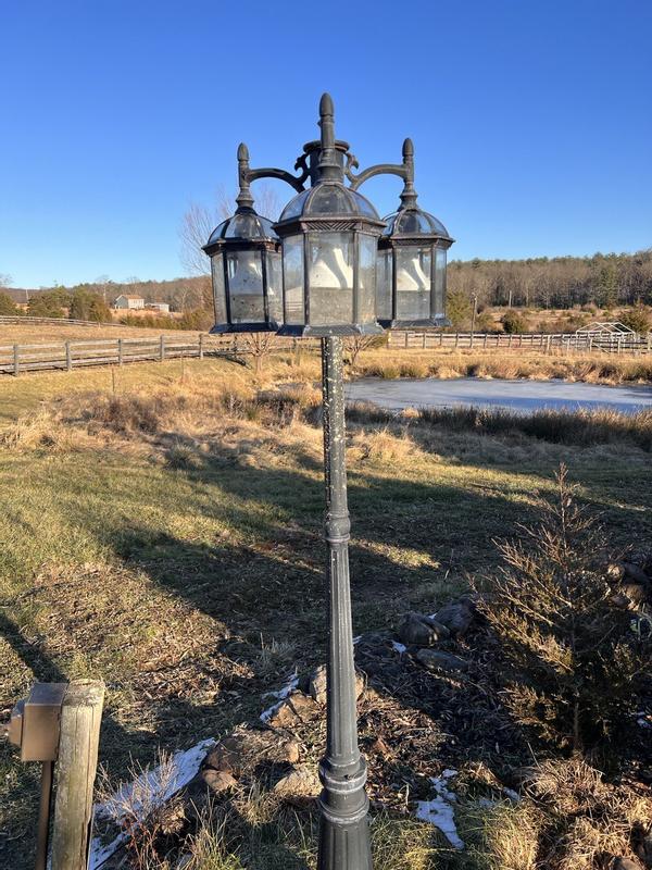 allen + roth Lamp Post Black Hardwired Incandescent Post light in the ...