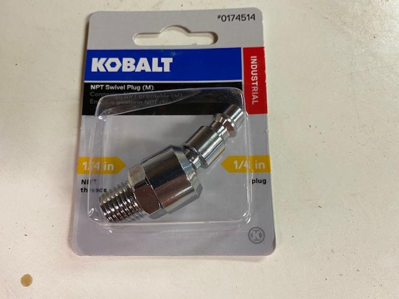 Shop Kobalt (2-Pack) 1/4-in Industrial Swivel Male Plug - Steel at ...