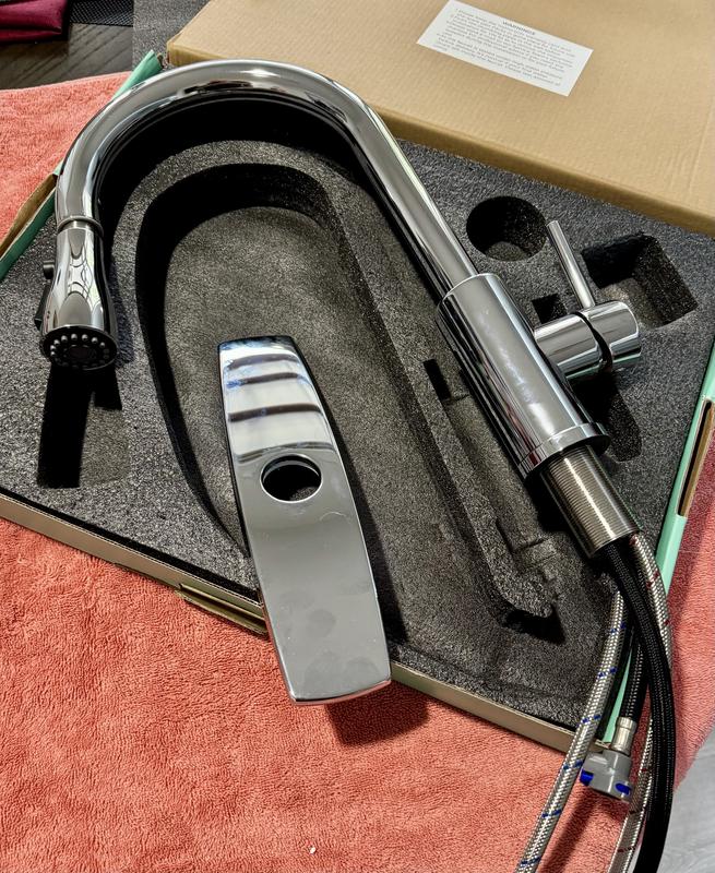 Shop FORIOUS Brushed Nickel Pull-down Kitchen Faucet with Sprayer and 3 ...