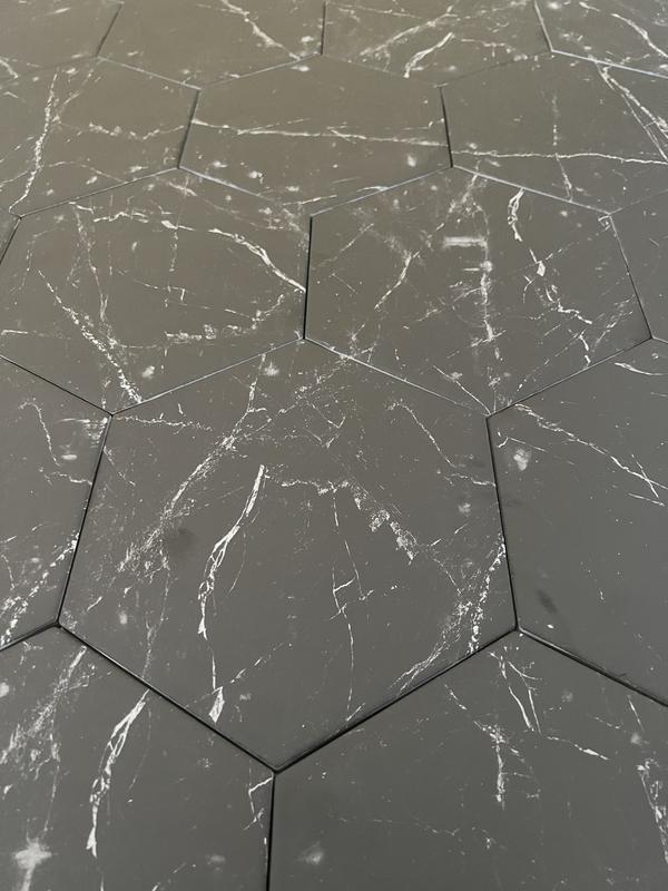 Apollo Tile Metal Black 8-in x 9-in Matte Porcelain Stone Look Floor ...