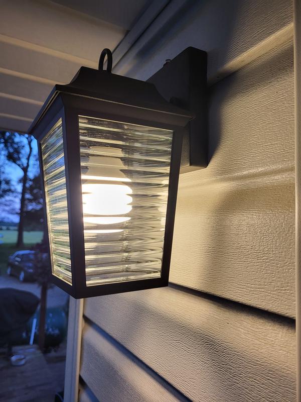 Project Source Seth 2 -Pack 1 -Light 10-in H Matte Black Hardwired Dusk ...