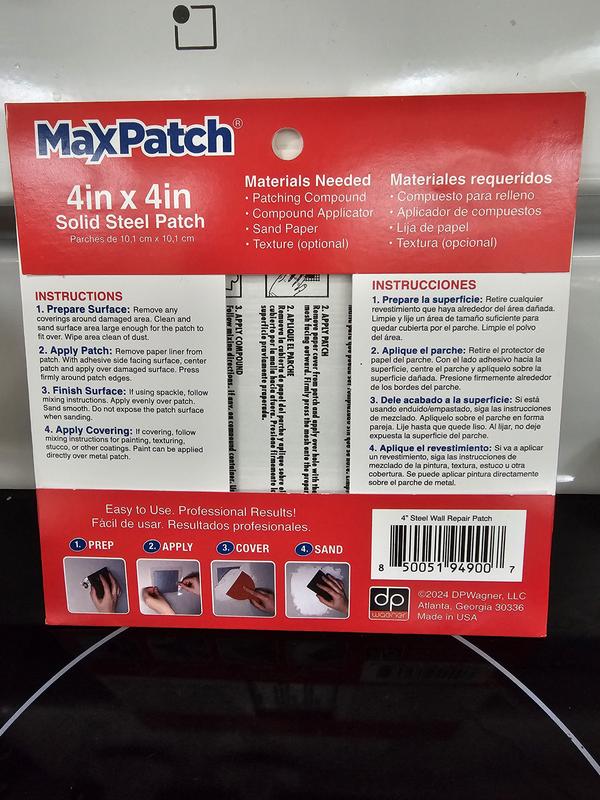 MaxPatch 4-in x 4-in Galvanized Steel Drywall Repair Patch MP4X4M3P at Lowes.com
