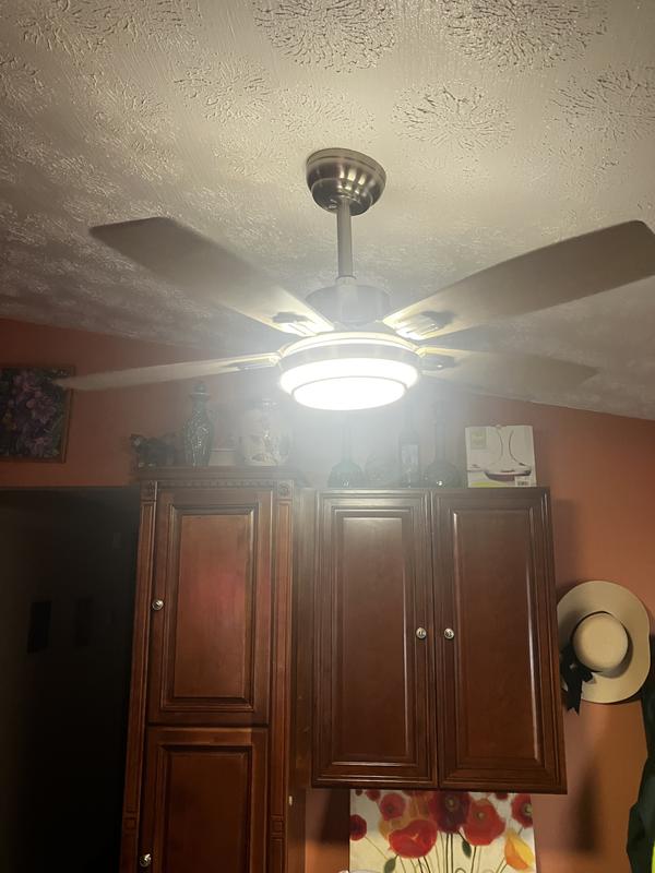 SILJOY 52-in Modern Gray Ceiling Fan with Integrated LED Light Remote ...