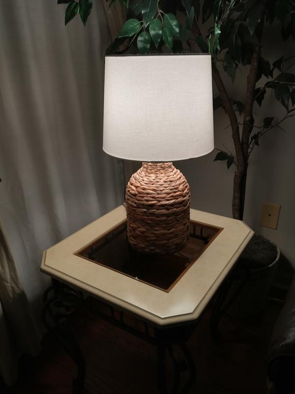 allen + roth New 17-in Natural Led, Rotary Socket Table Lamp with ...