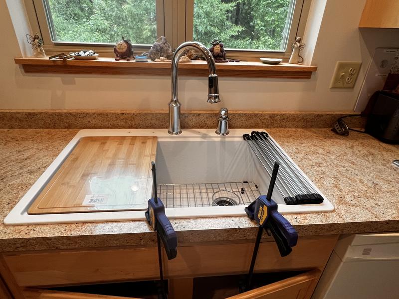 allen + roth Sanborn Sink Set Dual-mount 33-in x 22-in Alpina Granite ...