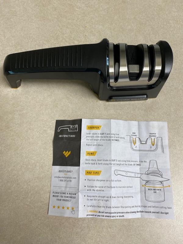 Work Sharp Kitchen Knife Sharpener - Diamond and Ceramic Wheels - Pull ...