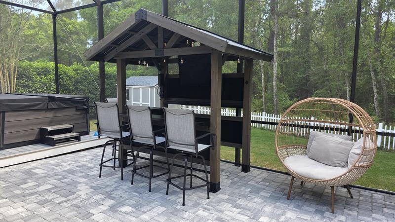 Backyard Discovery Brown Patio Bar in the Patio Bars department at ...