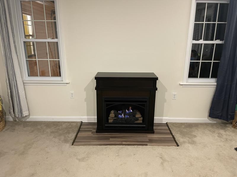 allen + roth 36.61-in Mocha Walnut Ventless Natural or Liquid Propane ...