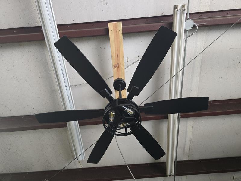 SILJOY 60-In Black Farmhouse Cage Ceiling Fan with Light Remote Control ...