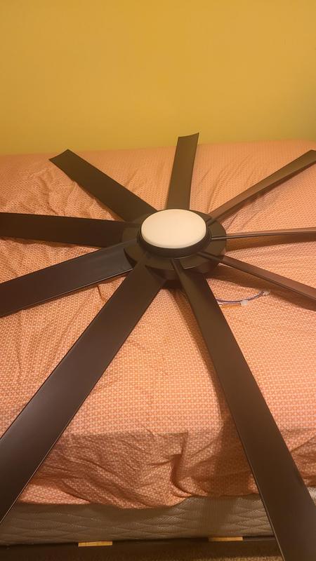 Fanimation Studio Collection SixtyFour 64-in Black Color-changing Integrated LED Indoor/Outdoor ...