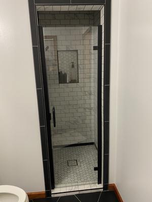 Arizona Shower Door Mini Hinge Brushed Nickel 26-in W x 72.625-in H ...
