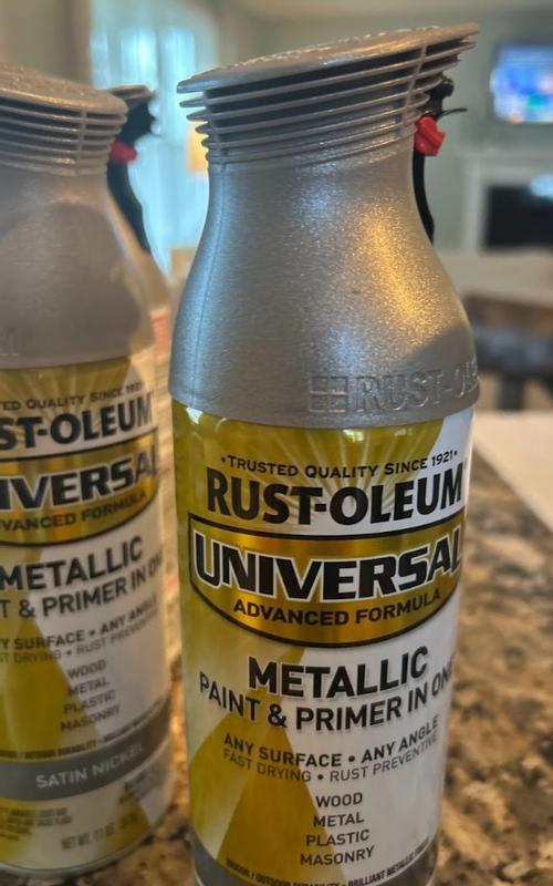 Rust-Oleum Universal Satin Nickel Metallic Spray Paint and Primer In ...
