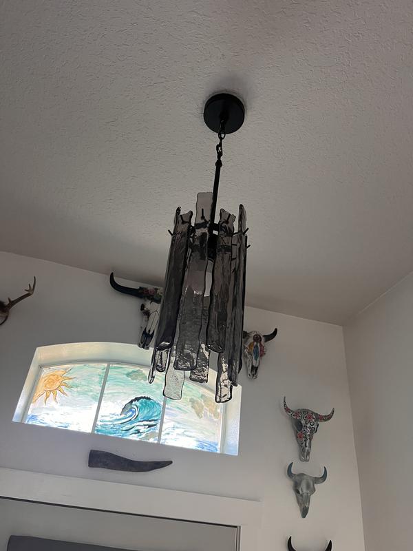 LNC Echonalyri 1 -Light Matte Black and Gray Glass Modern/contemporary ...