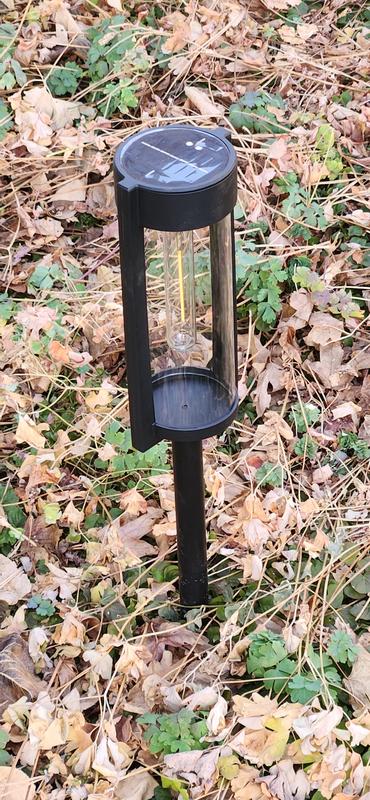 Harbor Breeze 2-Pack Round Bollard 15-Lumen 1.5-Watt Black Solar LED Outdoor Path Light (3500 K ...