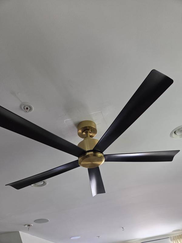 Breezary Oversized 84-in Matte Black with Black ABS Blades Ceiling Fan ...