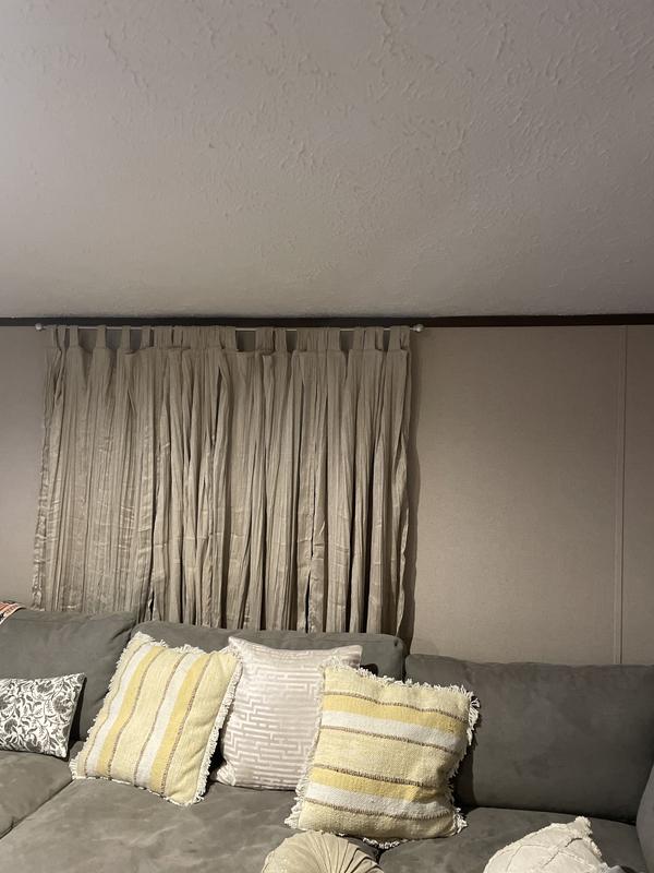 No. 918 95-in Blush Semi-sheer Top tab Single curtain panel in the ...