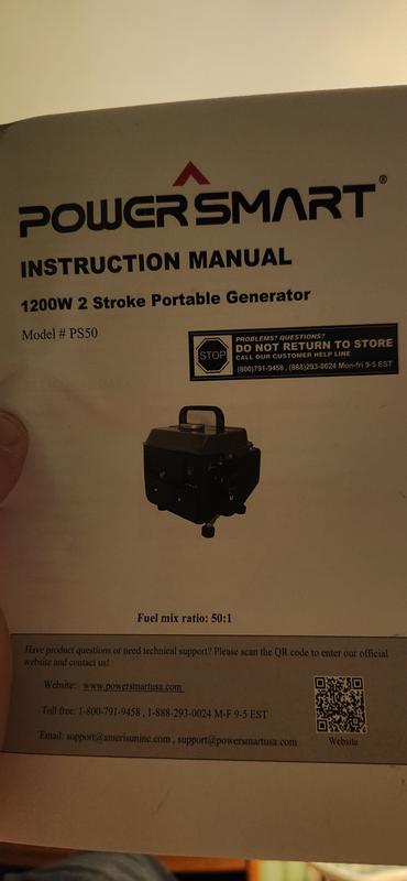 PowerSmart 1000 / 1000-Watt Dual Fuel (Gasoline/Propane) Portable ...