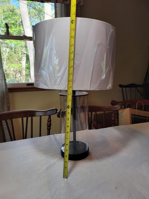 allen + roth 24-in Matte Black On/Off switch Table Lamp with Linen ...