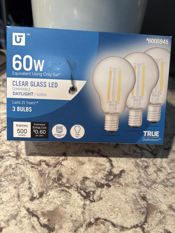 Utilitech 60 -Watt EQ A15 Daylight Intermediate base (E-17) Dimmable ...