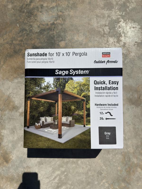 Simpson Strong-Tie Outdoor Accents Sage Pergola System 10-ft x 10-ft ...
