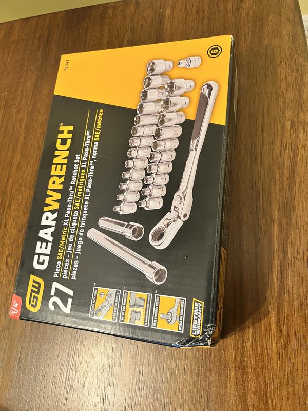 GEARWRENCH 27-Piece Standard (SAE) and Metric Polished Chrome Mechanics ...