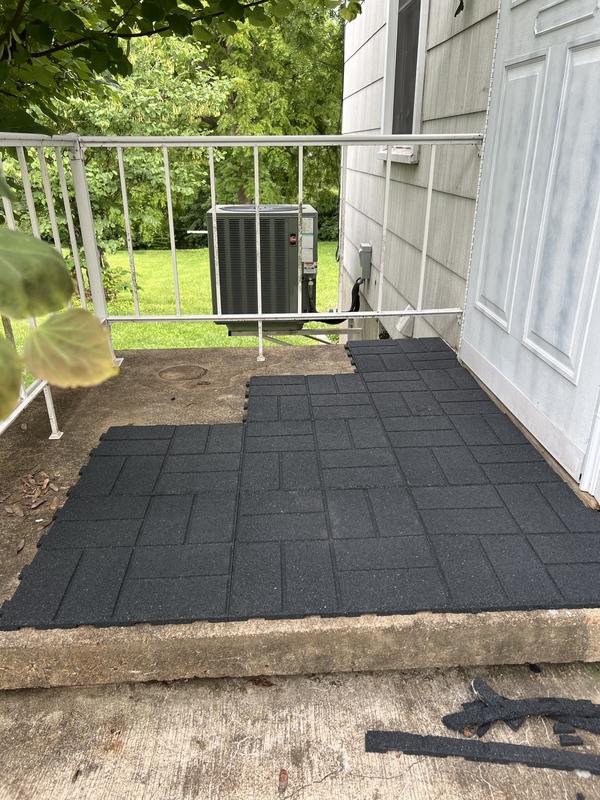 GroundSmart 16-in L x 16-in W x 0.625-in H Square Gray Smartloc Rubber ...