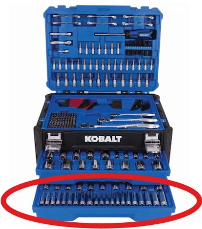 Kobalt 297-Piece Standard (SAE) and Metric Polished Chrome Mechanics ...
