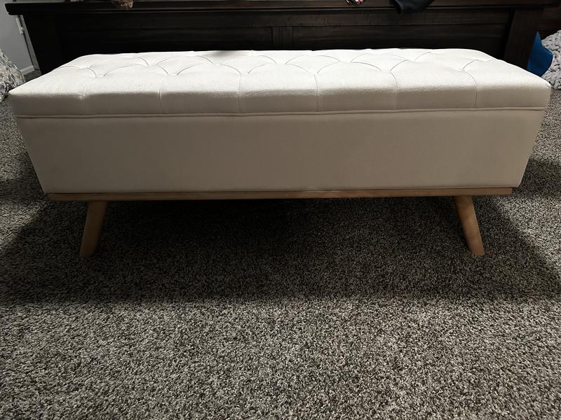 LUE BONA Modern Beige Storage Ottoman DW-003-01LS at Lowes.com