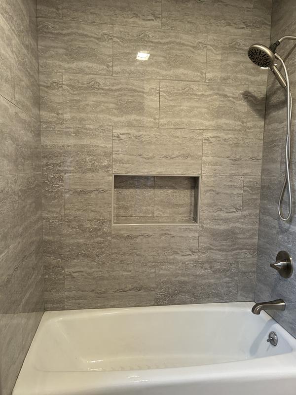 Style Selections Torin Gray 12-in x 24-in Polished Porcelain Marble ...