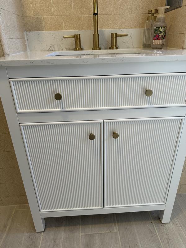 allen + roth Sandbanks 60-in Greige Undermount Double Sink Bathroom ...