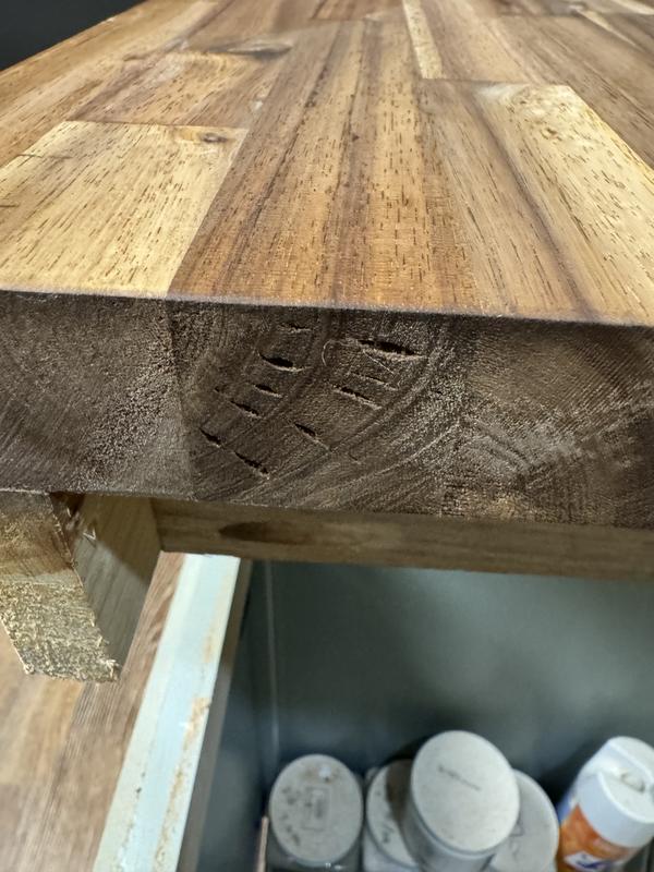 allen + roth 10-ft x 25-in x 1.5-in Finger-jointed Natural Acacia ...