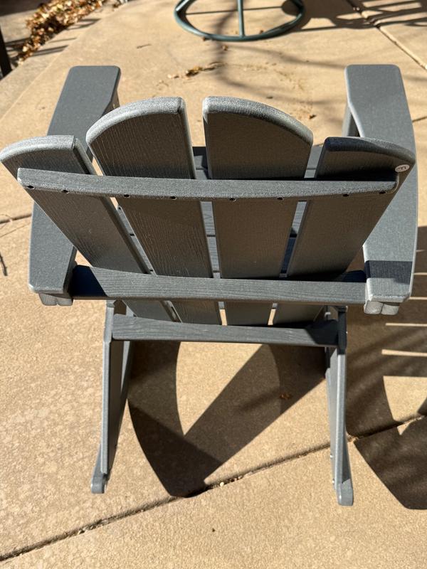 JEAREY Patio Rocking Chair with Cloud-Shape Back Yellow Hdpe Frame ...