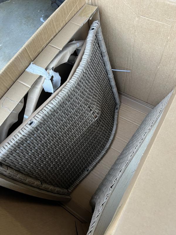 allen + roth Rosedale Set of 2 Wicker Tan Steel Frame Swivel rocker ...