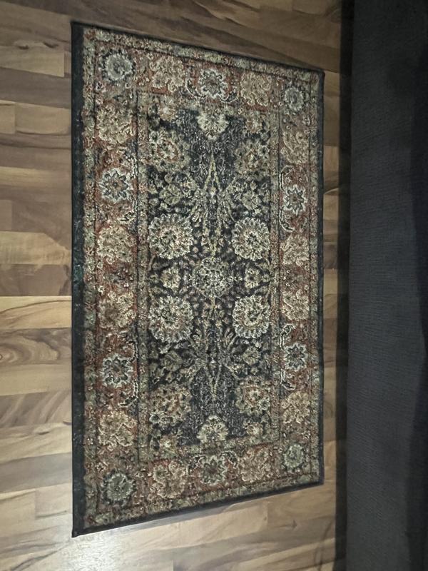 allen + roth with STAINMASTER Emerald Border 2 x 8 (ft) Loomed ...