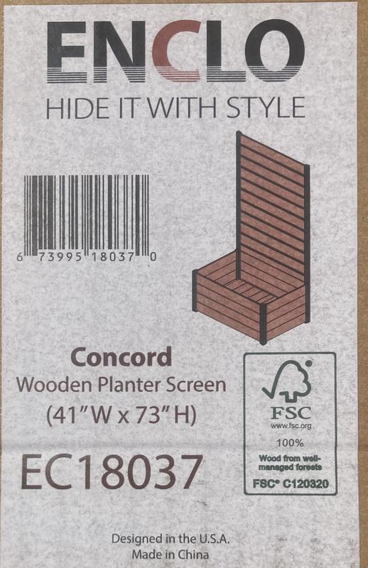 Enclo Privacy Screens Concord 41-in W x 73-in H Wood Planter Box Cedar ...