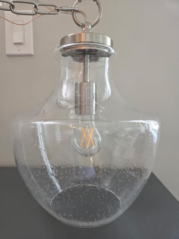 allen + roth Barton 1 -Light Gold Transitional Seeded glass Teardrop ...