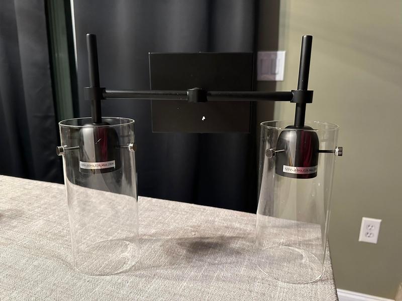 Aiwen 13.38-in 2-Light Black Modern/Contemporary Vanity Light HJ5190-2 ...