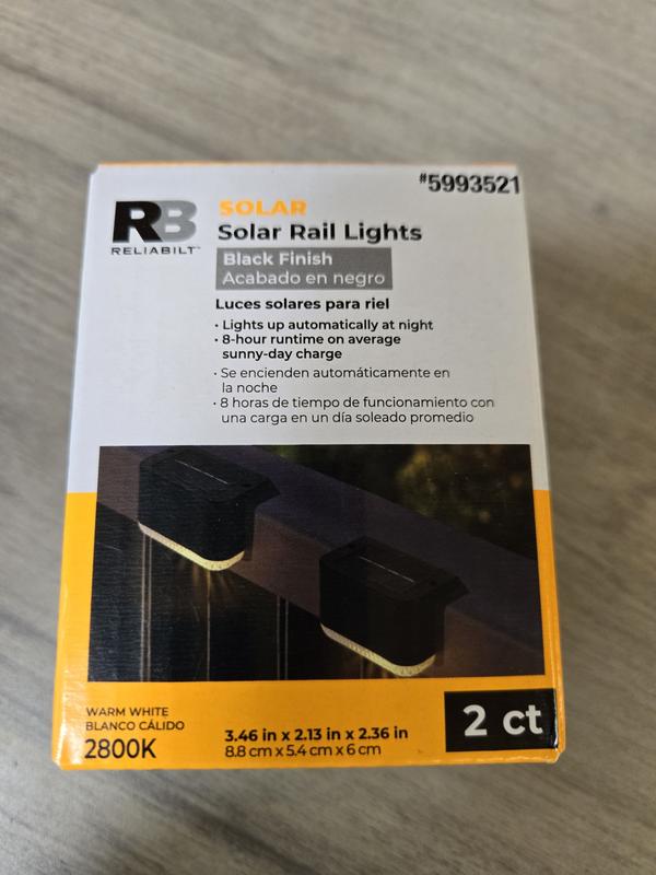 RELIABILT Solar Black LED Outdoor Rail light 2 -Pack in the Deck Lights ...