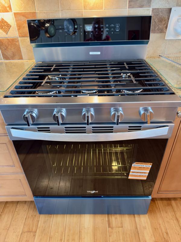 Whirlpool High Preheat 30-in 5 Burners 5-cu ft Self & Steam Cleaning ...