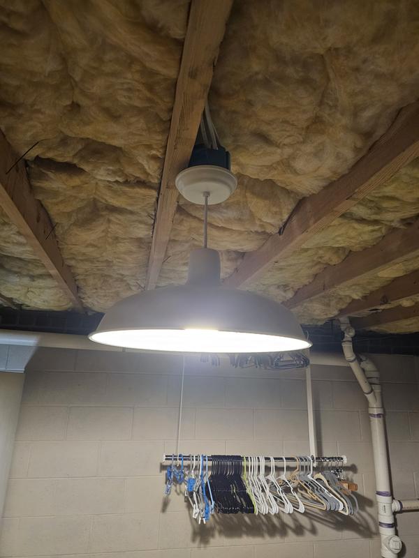 Project Source Matte White Farmhouse Bell Medium Hanging Pendant Light ...