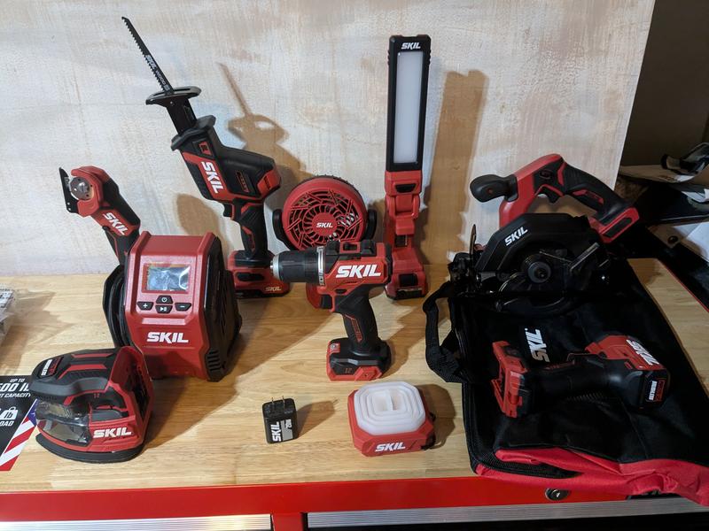 SKIL PWR CORE 12-volt 10-Tool Brushless Power Tool Combo Kit (2 ...
