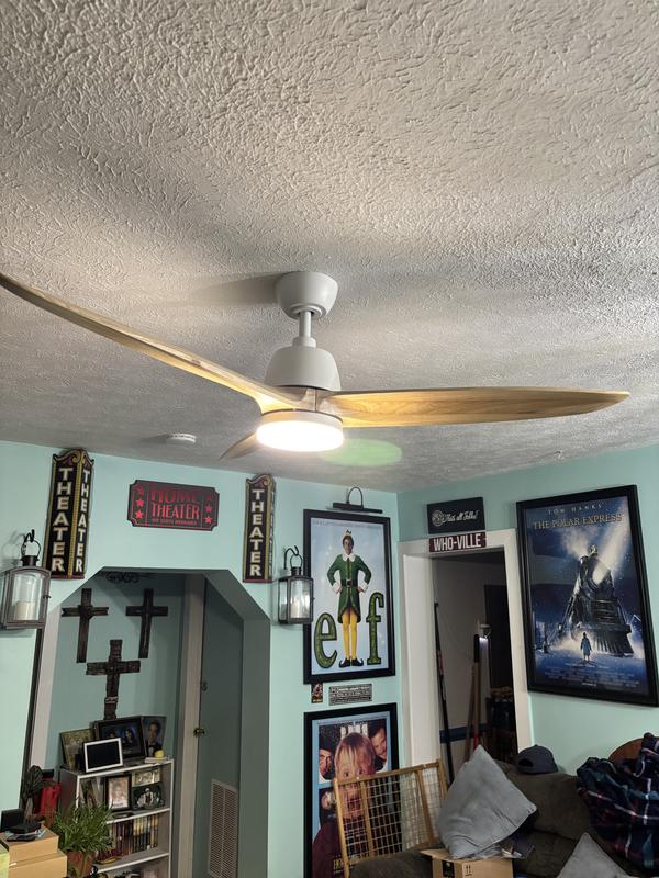 Sofucor Nicola 56-in Yellow with Yellow Blades LED Bladeless Ceiling ...