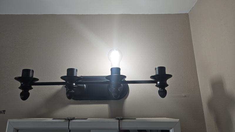 TETOTE 2-Light Matte Black Vanity Light Bathroom Light Fixture ...