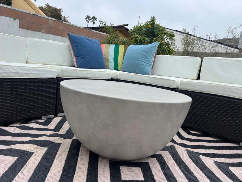 MPG Planters 29 in x 14 in H Smooth Cement Coffee Table Round N Outdoor ...