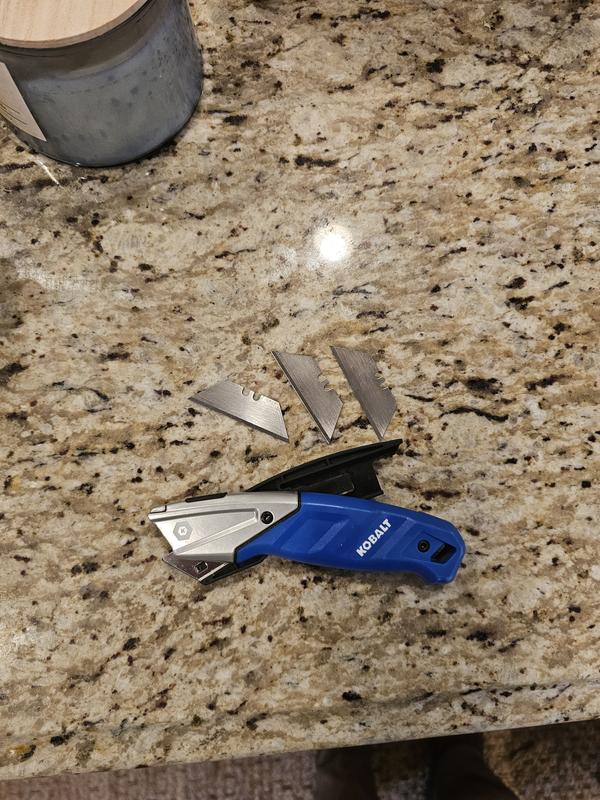 Kobalt Heavy Duty Fixed 3/4-in 3-Blade Box Cutter Utility Knife with On ...