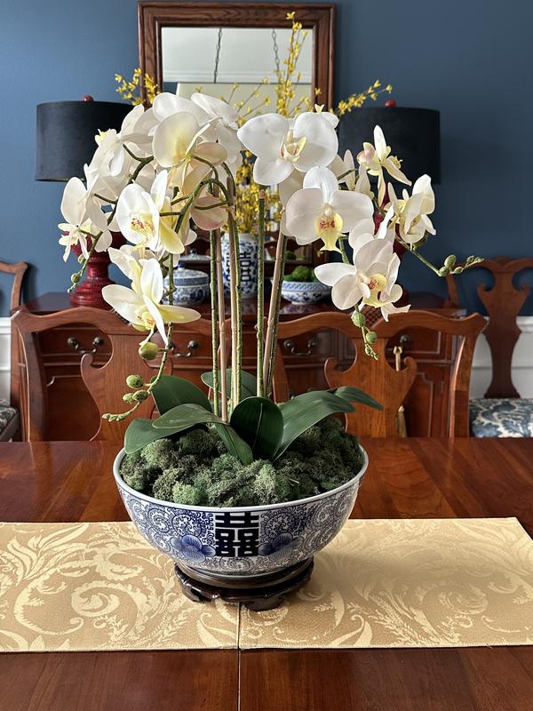 allen + roth 22-in White Indoor Orchid Artificial Flower in the ...