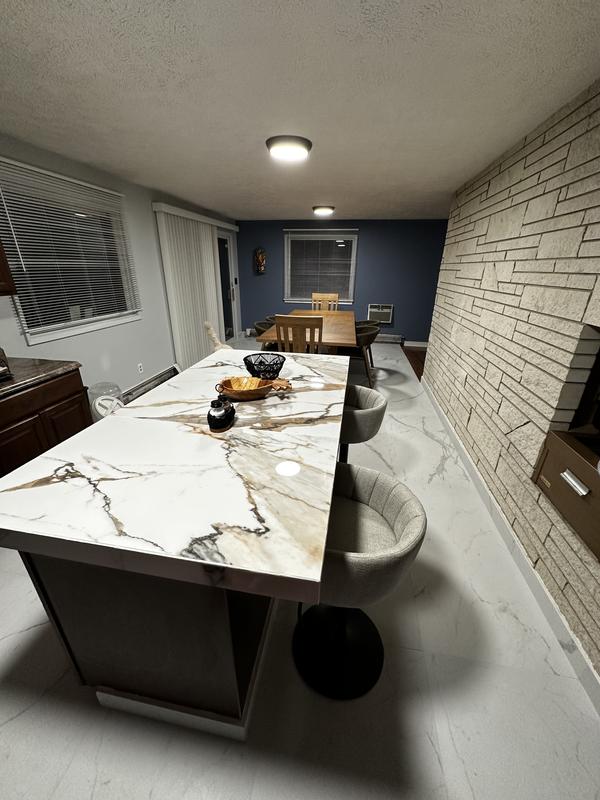 Origin 21 Calacatta Aurous 12-in x 24-in Polished Porcelain Marble Look ...