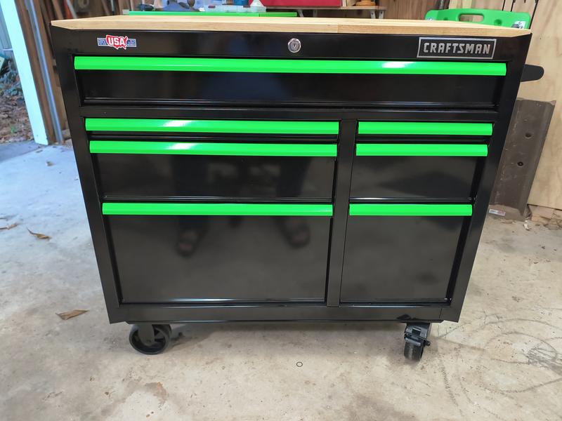 CRAFTSMAN S2000 Series 41-in L x 37.5-in H 7 -Drawers Rolling Black ...