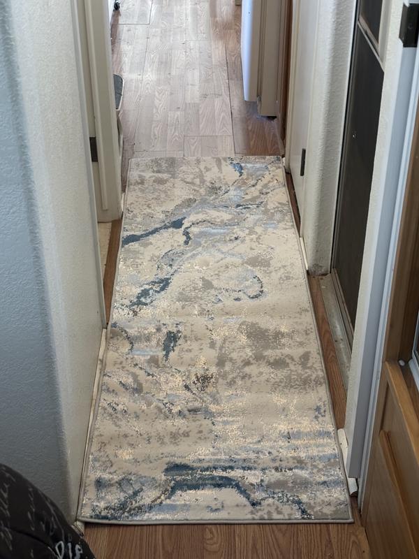 Style Selections Nightsky Marble 6 X 9 (ft) Blue Gray Indoor Geode Area ...