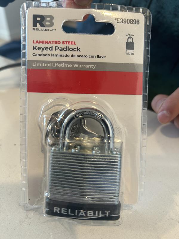RELIABILT QC01 Keyed Padlock, 1-9/16-in Wide x 3/4-in Shackle Smart (2 ...
